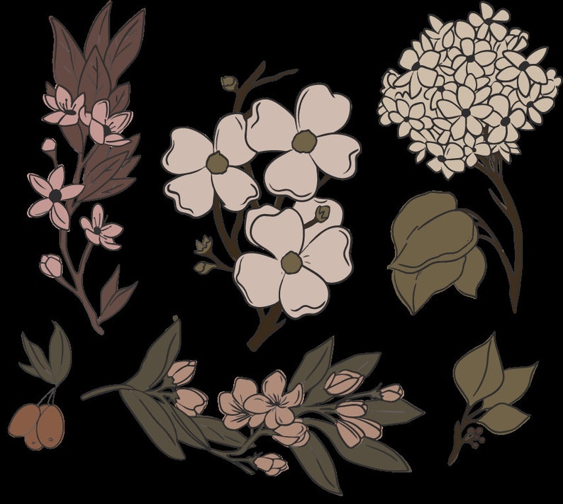 Flower SVG & PNG Cottage Core Svg and Png Instant Download - Etsy