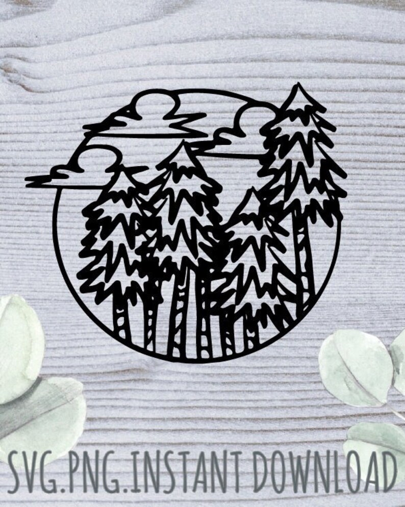 Bosque de árboles, SVG y PNG / descarga instantánea - Etsy México