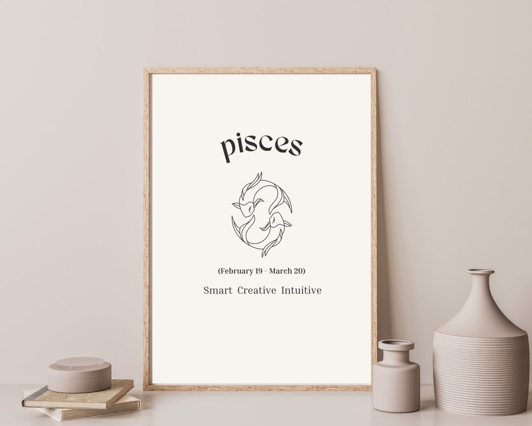 Pisces Wall Art/zodiac Digital Download/astrology Wall Decor/horoscope ...