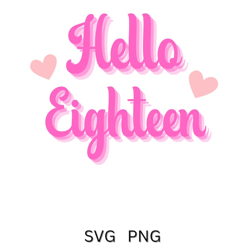 18th Birthday SVG, Hello 18 SVG, Birthday Girl SVG, Birthday Svg, Hello ...