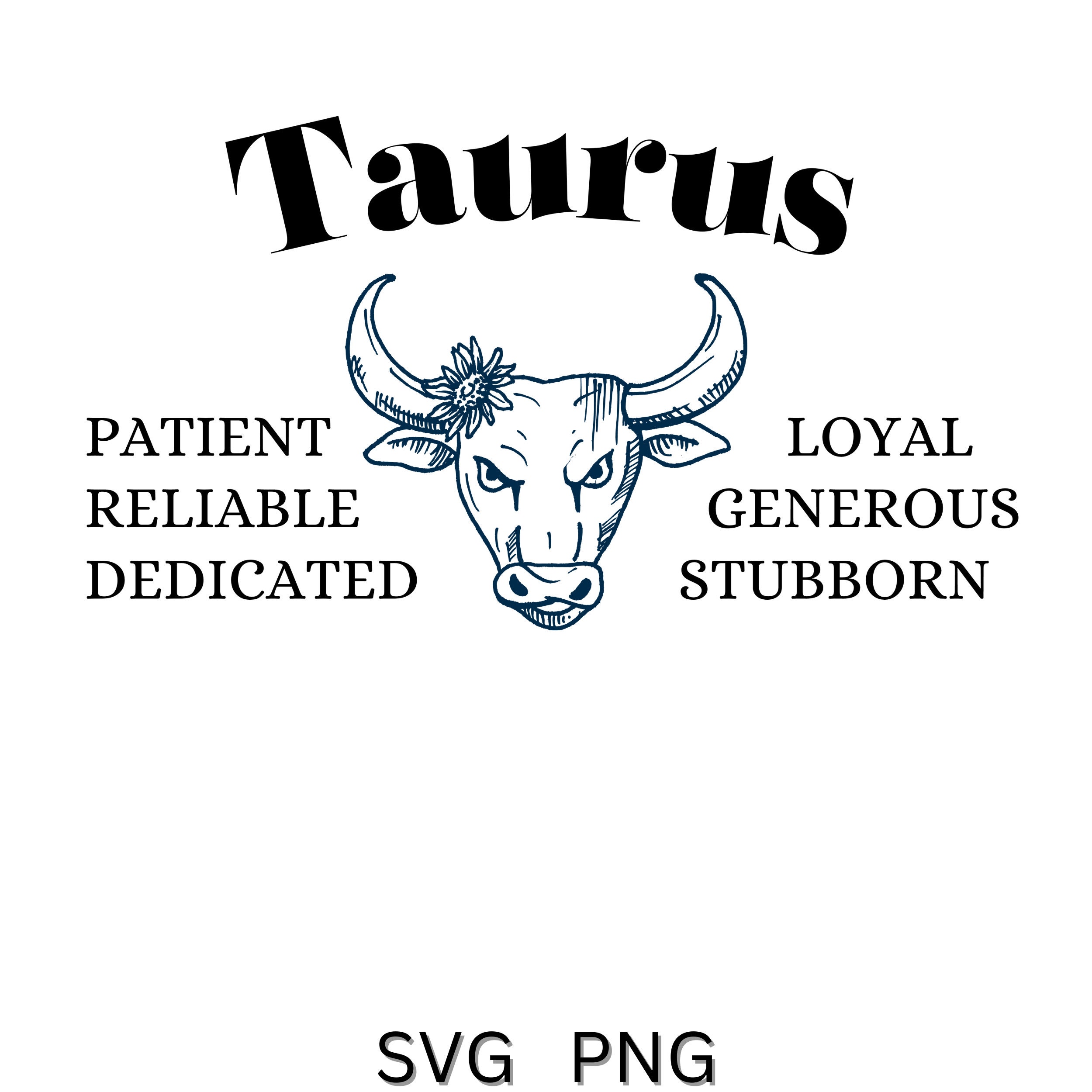Taurus Zodiac SVG, Taurus SVG, Taurus PNG, Cricut Cut File - Etsy