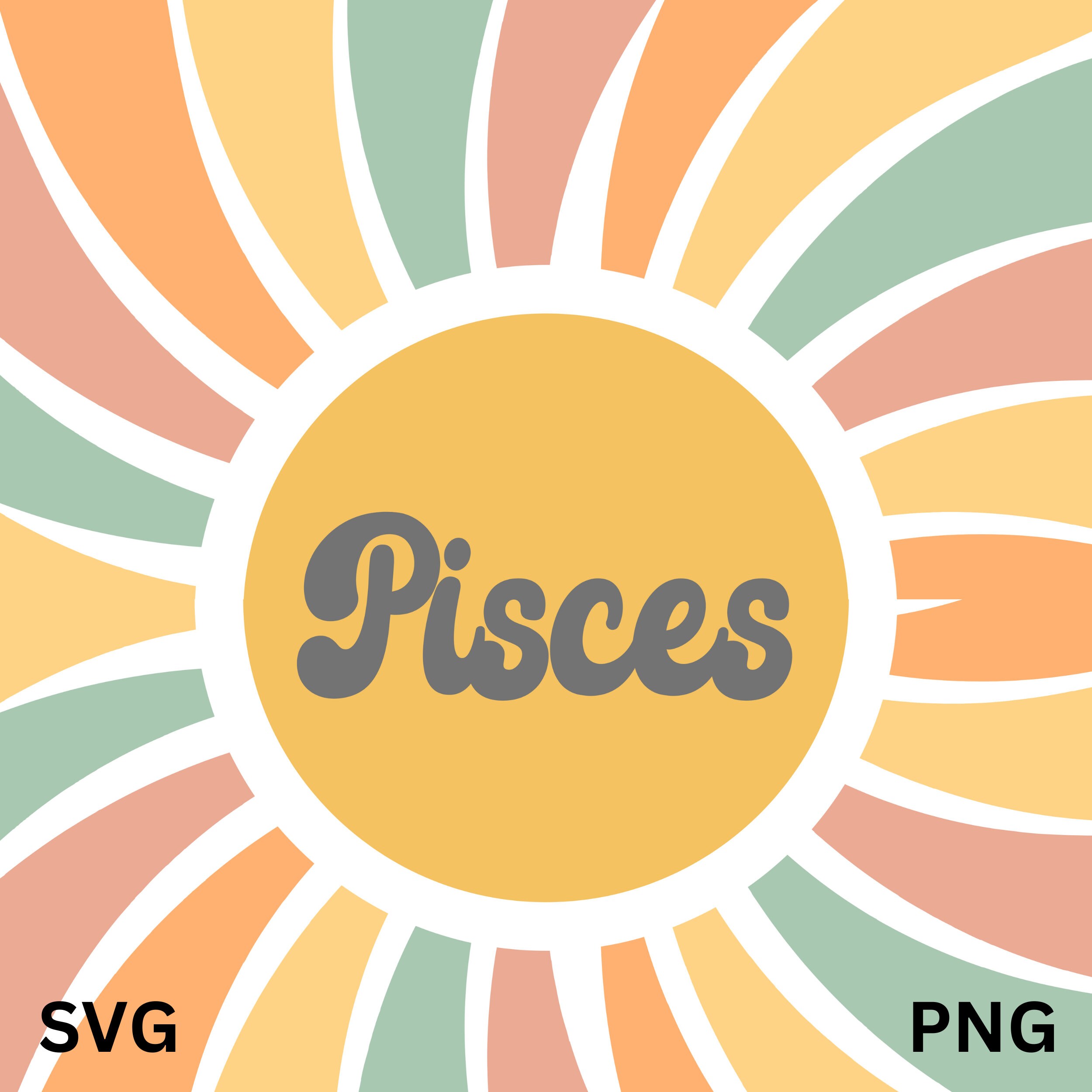 Pisces SVG, Retro Pisces SVG, Zodiac SVG, Horoscope Svg, Pisces Png - Etsy