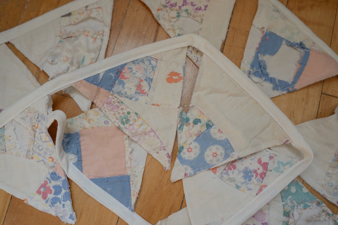 Repurposed Quilt Pennant Banner - Etsy