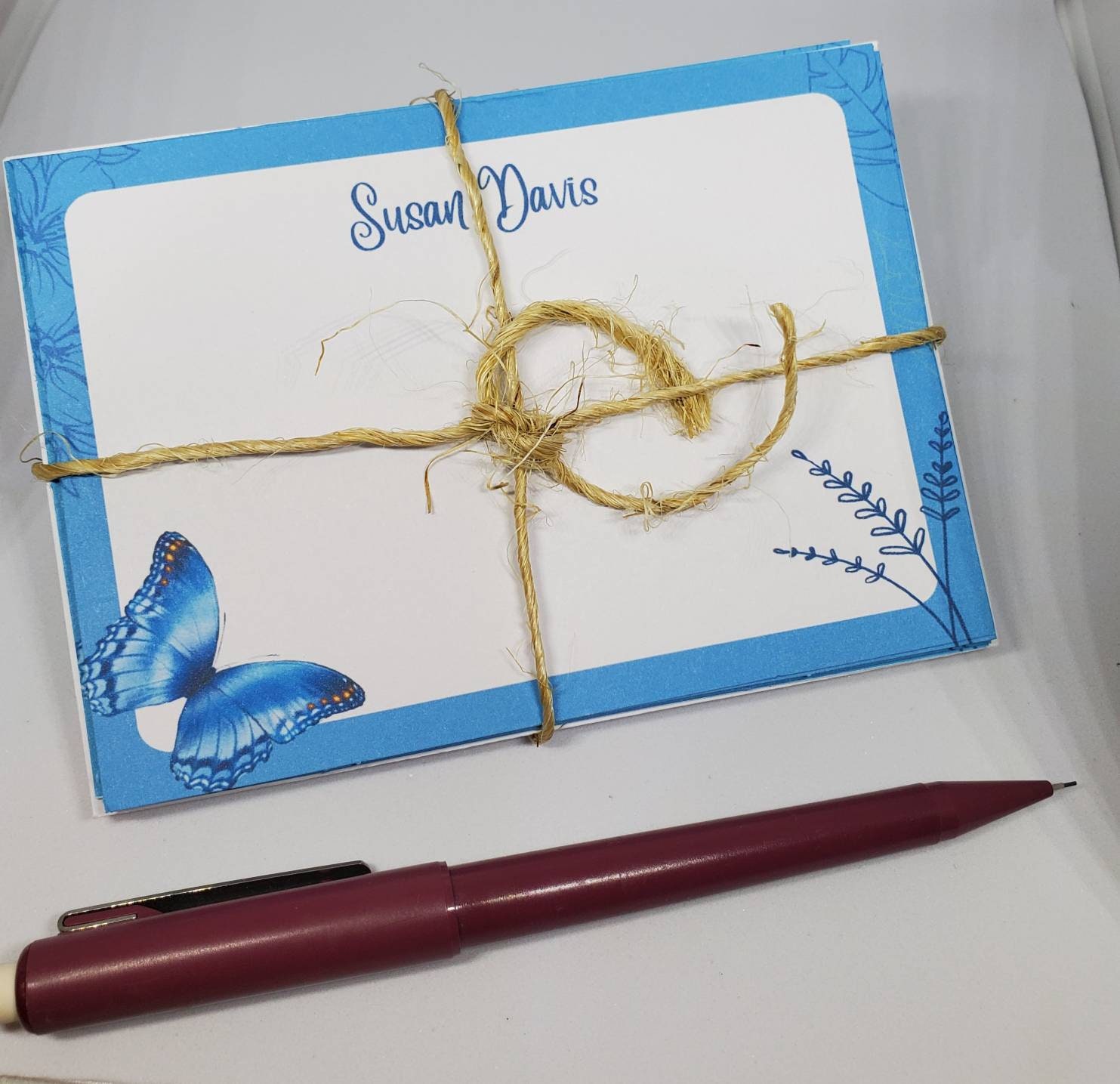 Personalized Printable Single Sided Flat Note Card/printable Envelope ...