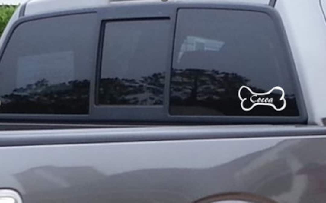 Pet Name Decal | Bone Decal | Bone Print Sticker | Dog Mom Decal | Car ...