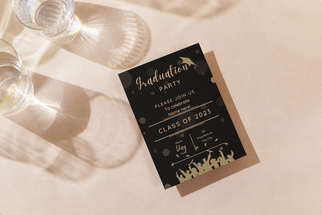DIY Digital Graduation Invitation | Canva Template | Electronic ...