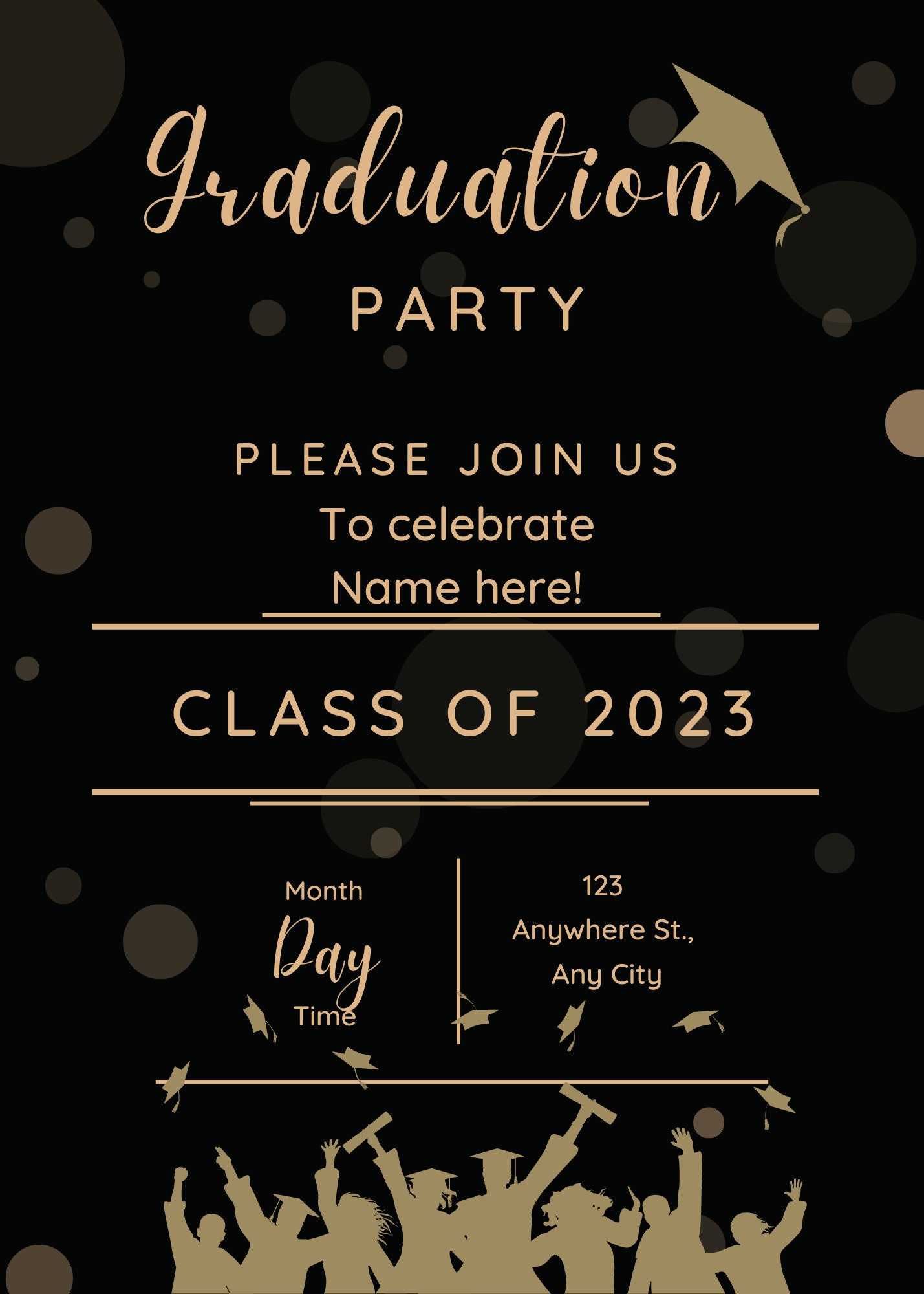 DIY Digital Graduation Invitation | Canva Template | Electronic ...