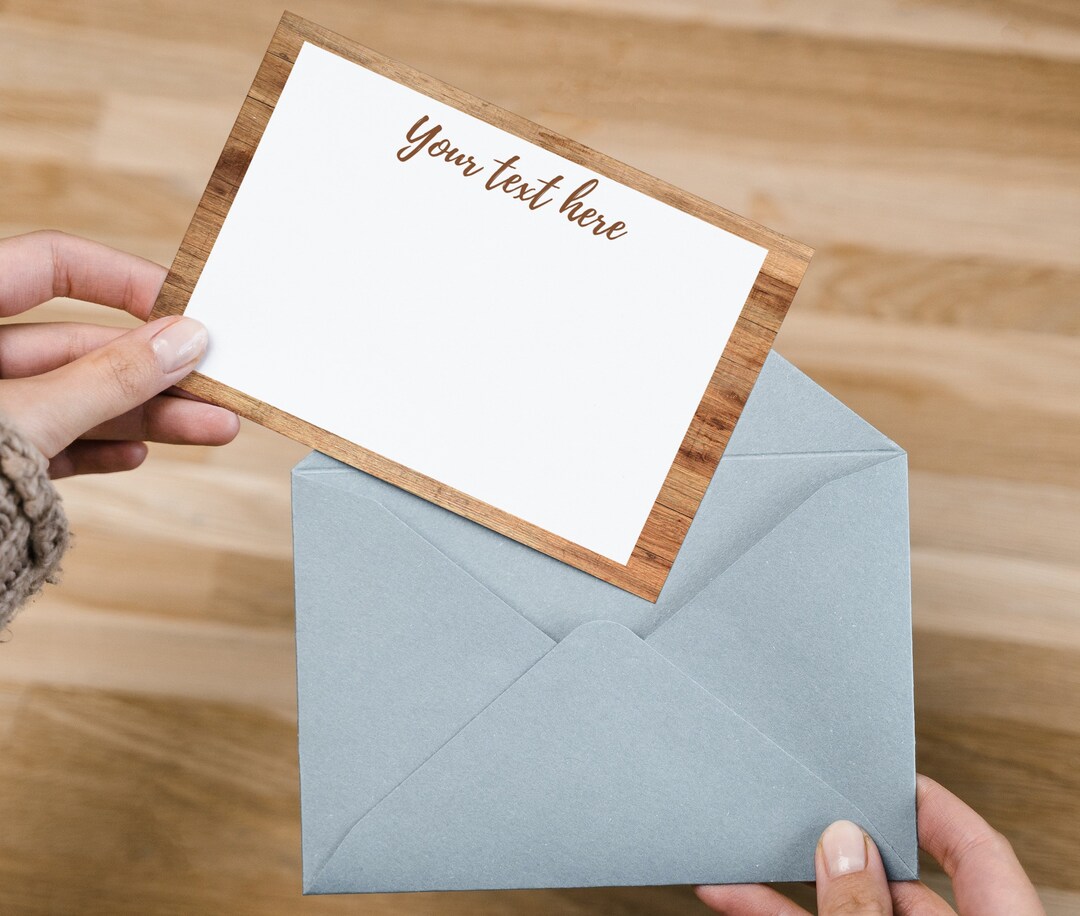 Personalized Printable Single Sided Flat Note Card/printable Envelope ...