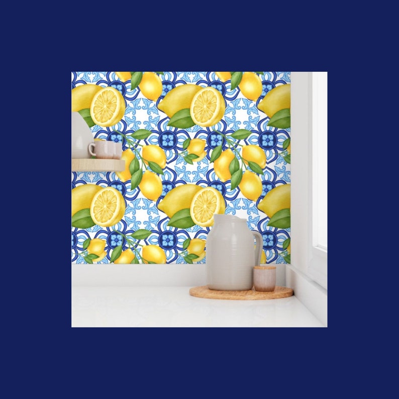 Italian Tile Lemon Pattern, Seamless Repeat Pattern, Repeat Digital ...