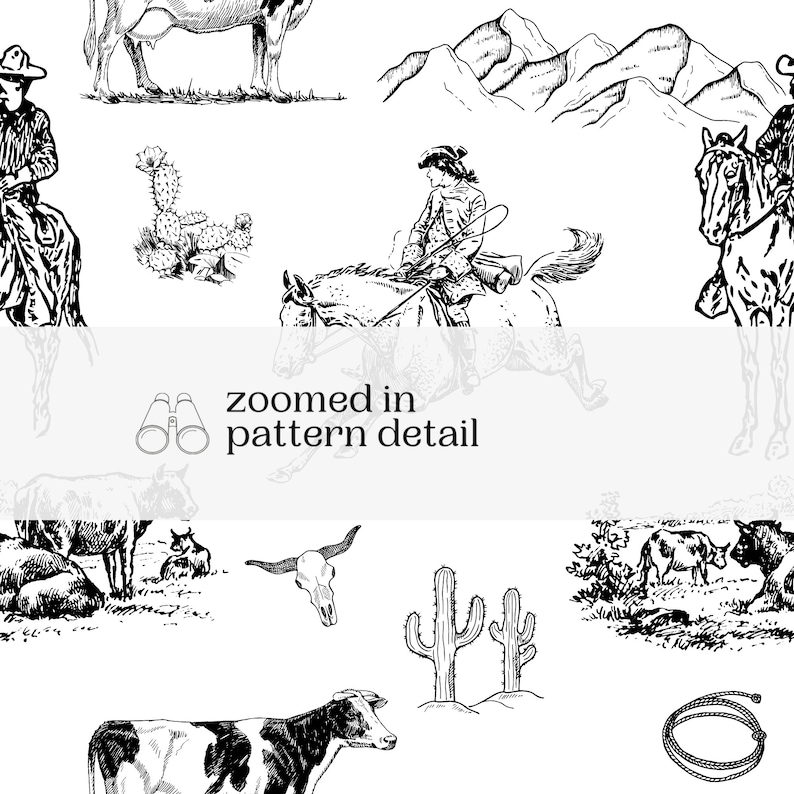 Vintage Western Seamless Pattern: Repeat Wallpaper (digital Download ...