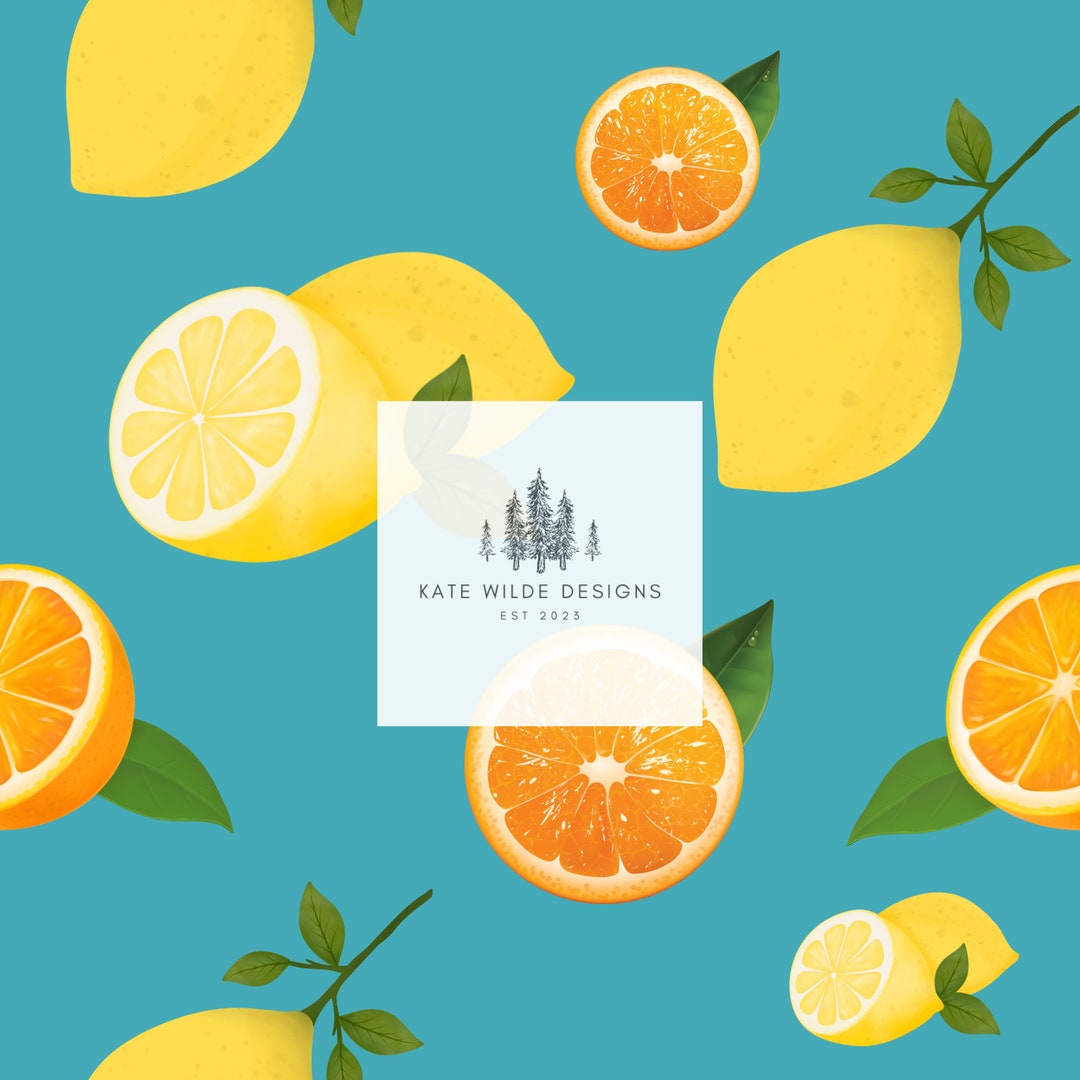 Citrus Pattern, Lemons and Oranges Pattern, Seamless Repeat Pattern ...