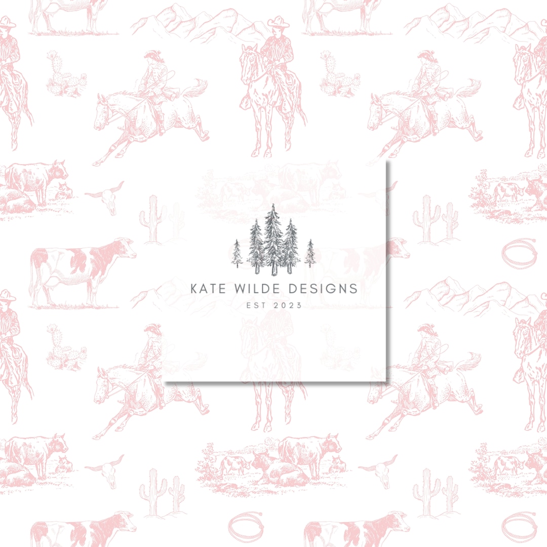 Pale Pink Western Pattern, Seamless Western Pattern, Baby Nursery ...