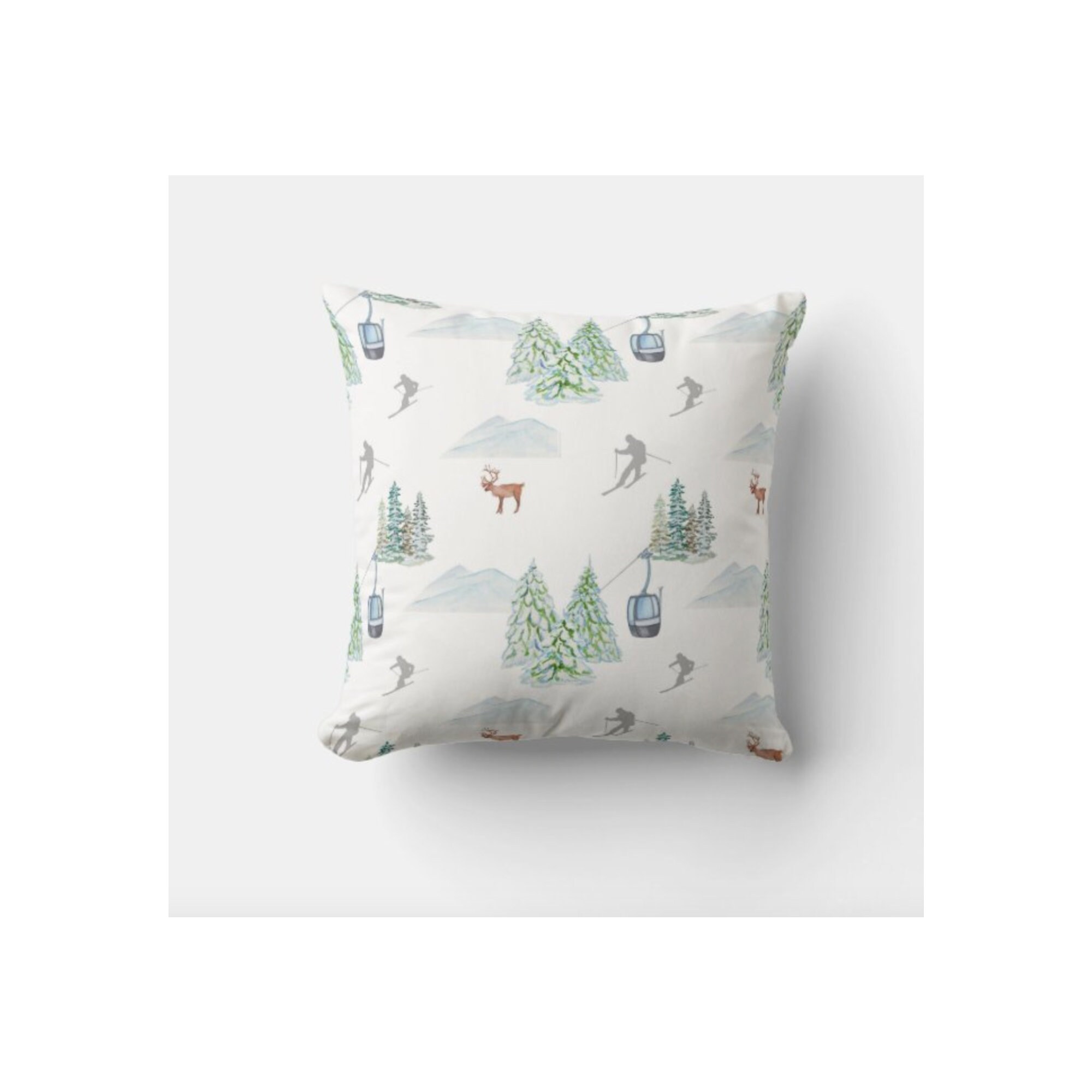 Watercolor Ski Mountain Pattern, Seamless Repeat Pattern, Repeat ...