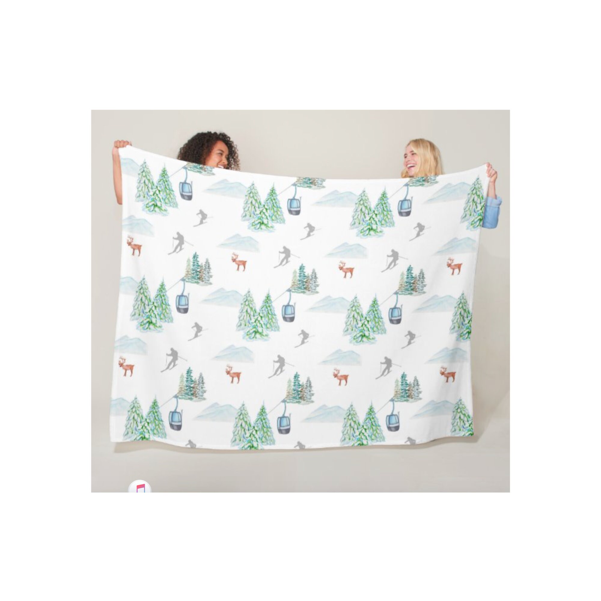 Watercolor Ski Mountain Pattern, Seamless Repeat Pattern, Repeat ...