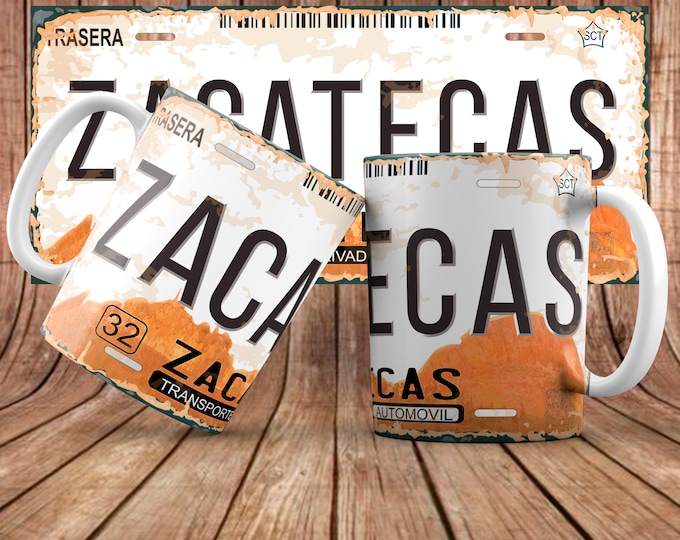 Zacatecas License Plate Modern Black, Mexican State Car Plate, Placas ...