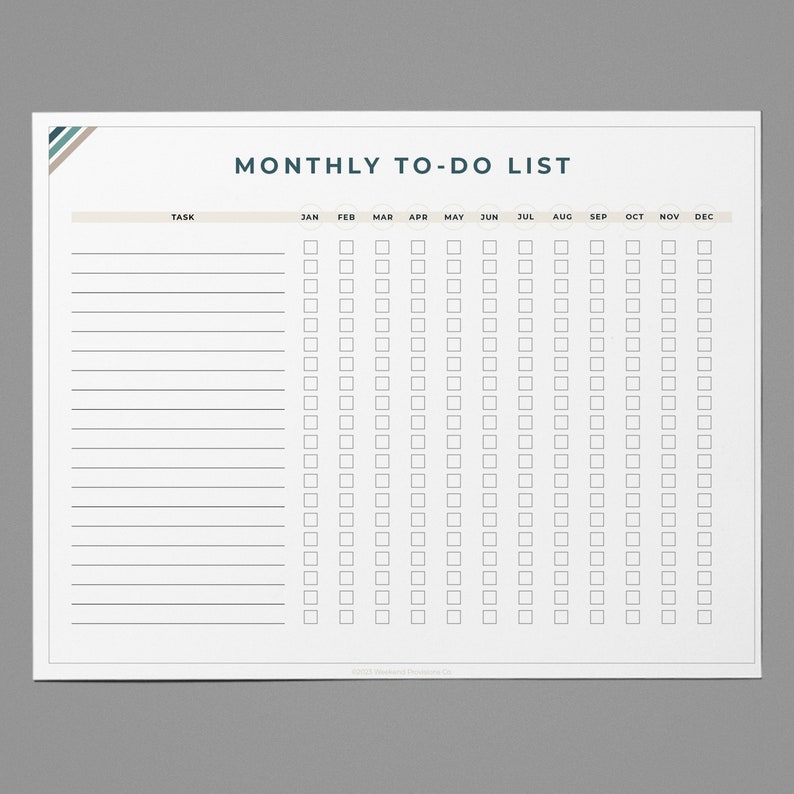 Monthly to Do List | Digital & Printable | Task Tracker | Digital ...