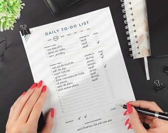 Monthly to Do List Digital & Printable Task Tracker Digital Download ...