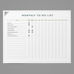 Monthly to Do List | Digital & Printable | Task Tracker | Digital ...