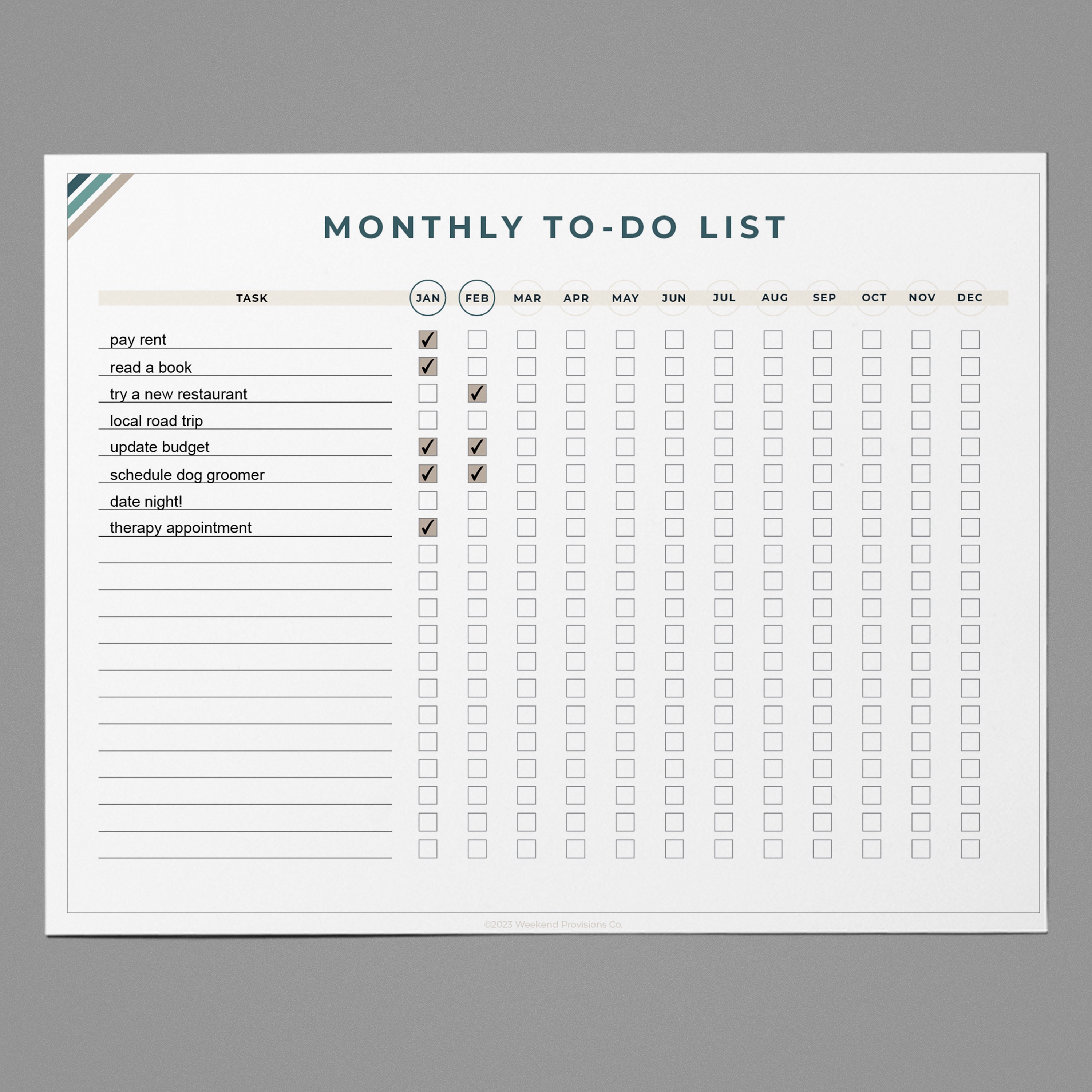 Monthly to Do List | Digital & Printable | Task Tracker | Digital ...