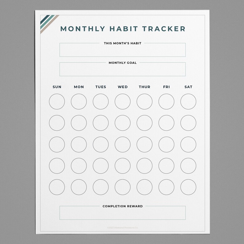 Monthly Habit Tracker Digital & Printable Task Tracker Digital Download ...