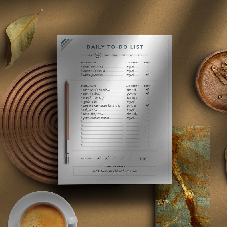 Daily to Do List | Digital & Printable | Task Tracker | Digital ...