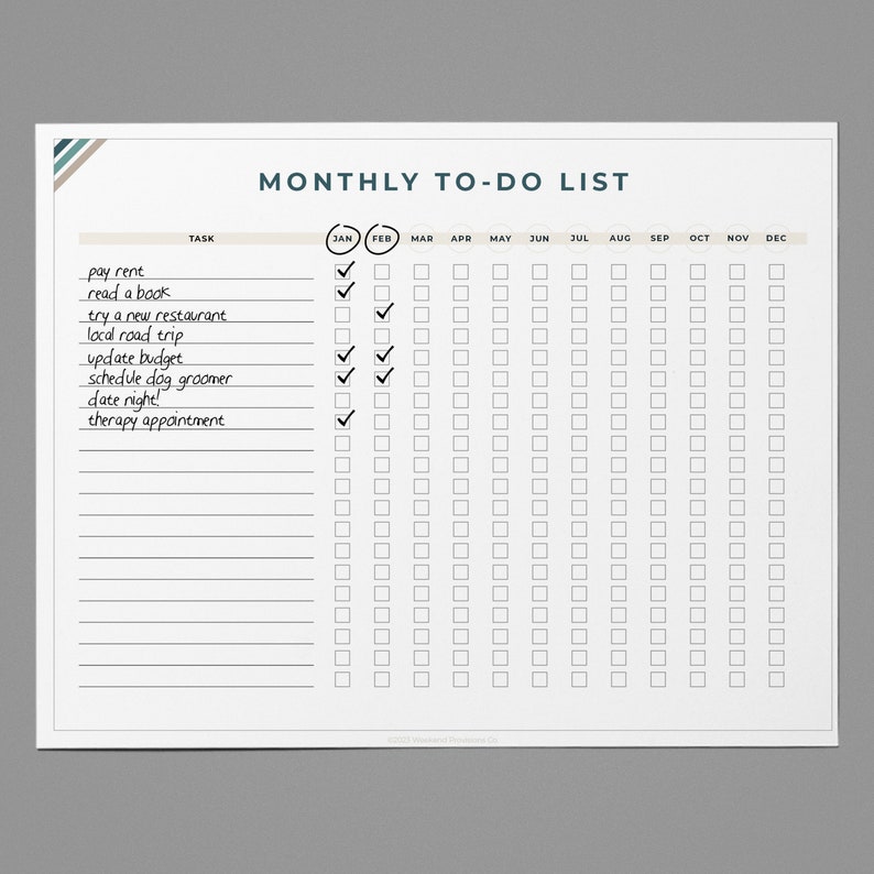 Monthly to Do List | Digital & Printable | Task Tracker | Digital ...