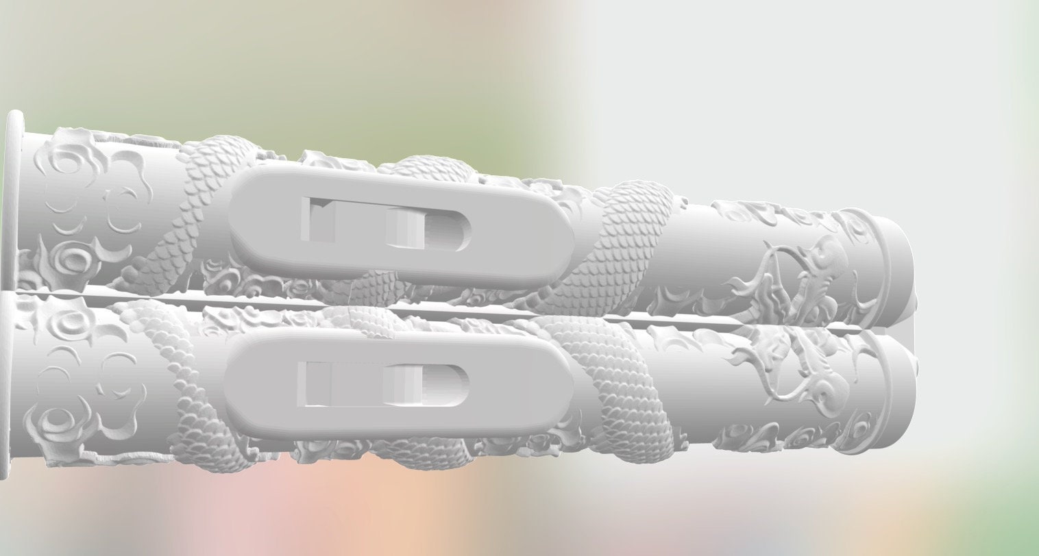 Drone Flute Double Dragon Key of High D5-440hz Native American Flute 3D ...