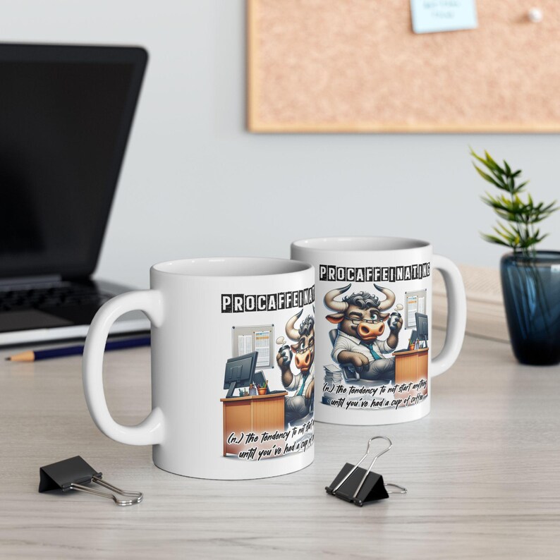 Funny Sarcastic Coffee Mug – Procaffeinating Office Humor, Gift for ...