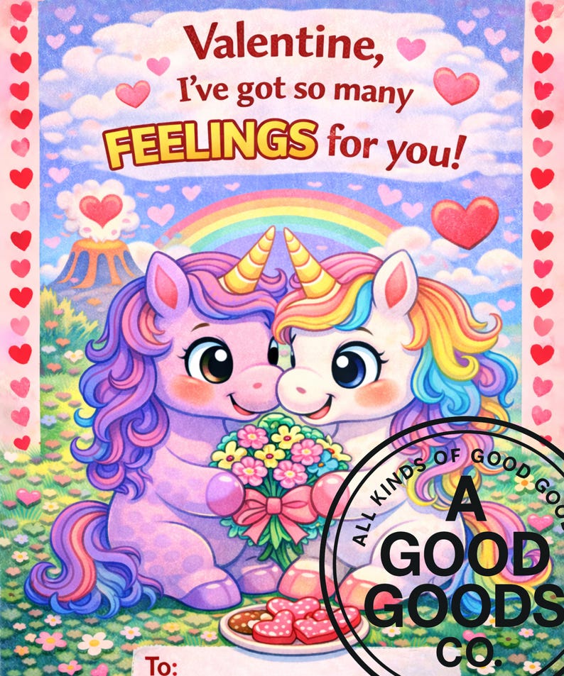 Unicorn Valentines for Kids Printable, Unicorn Valentine Cards 8 Pack ...