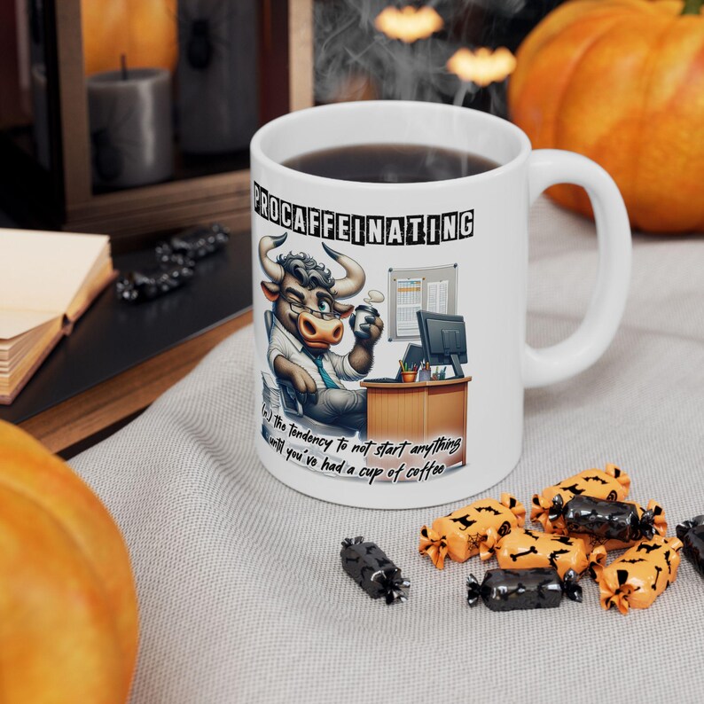 Funny Sarcastic Coffee Mug – Procaffeinating Office Humor, Gift for ...