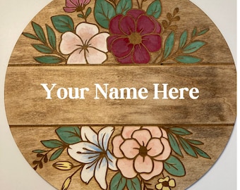 10 Floral Welcome Sign Wreath Sign Home Decor - Etsy