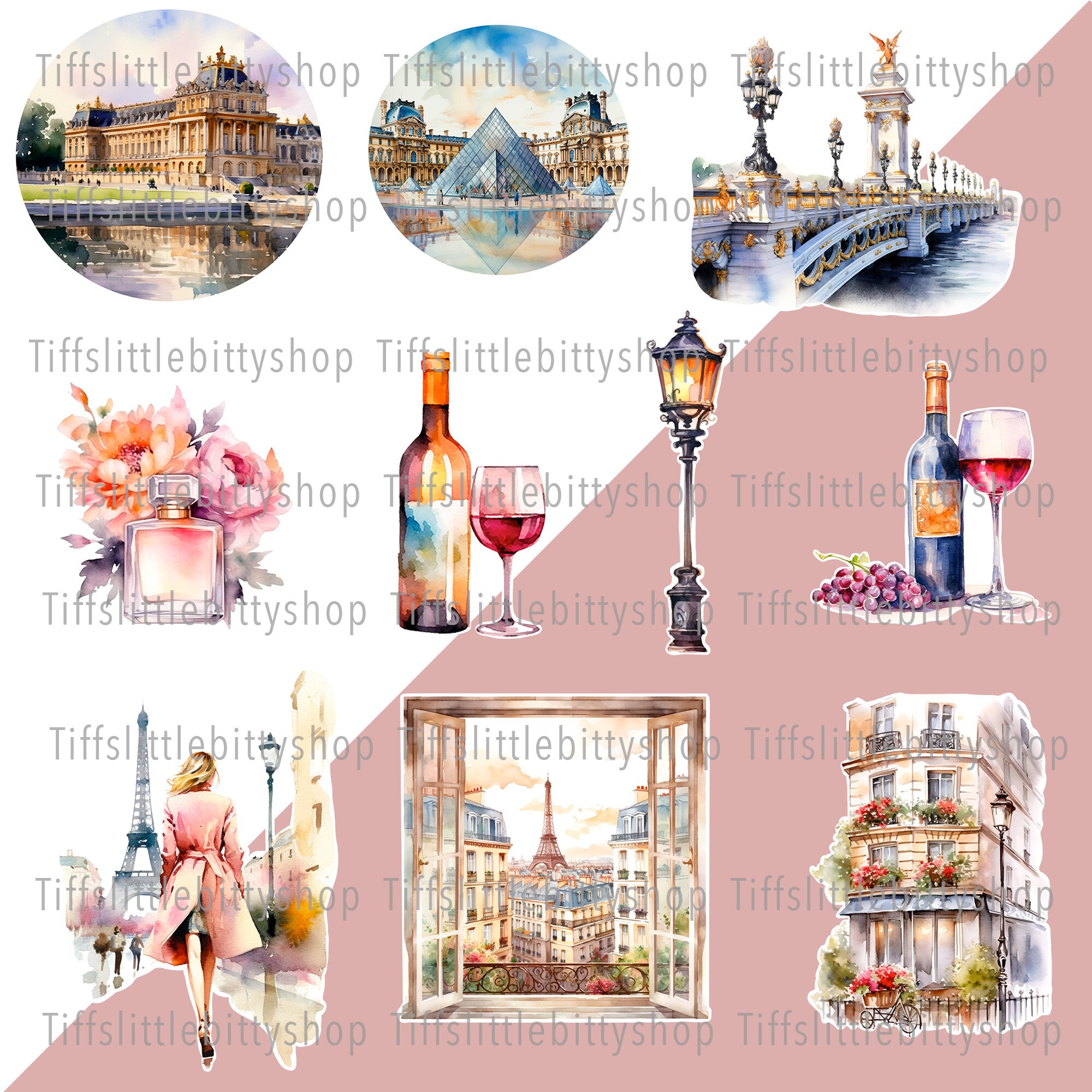 Paris Goodnotes Digital STICKERS Sheet for Travel Journal, Clip Art ...
