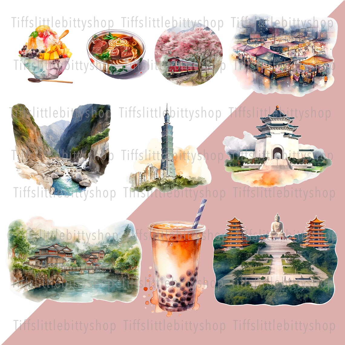 Taiwan Travel Goodnotes STICKERS Sheet for Travel Journal, Planner ...