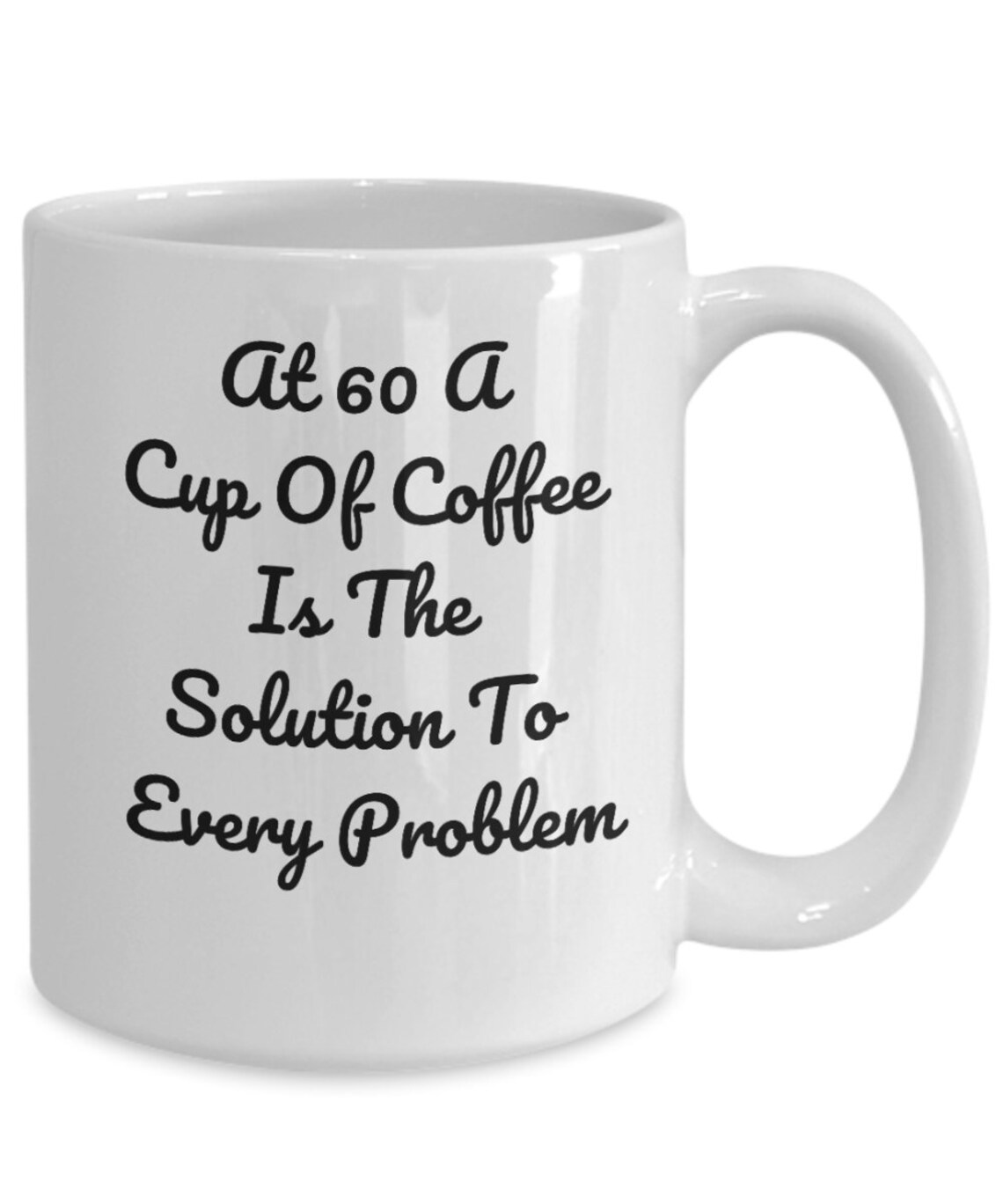 60th Birthday Mug, Cup of Coffee Solution, Funny Gift for Men - Etsy