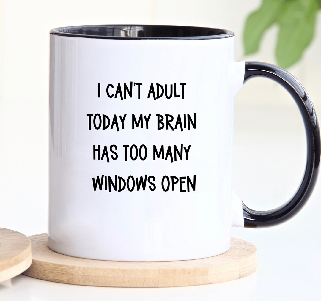 Funny Brain Mug, Brain Overload Mug, Multitasking Humor, Busy Mind Gift ...