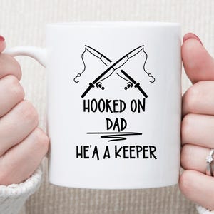 Fishing Dad Mug, Funny Fishing Mug, Hooked on Dad Mug, Gifts for Dads ...