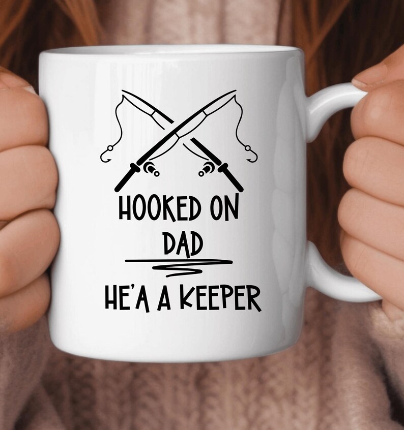 Fishing Dad Mug, Funny Fishing Mug, Hooked on Dad Mug, Gifts for Dads ...