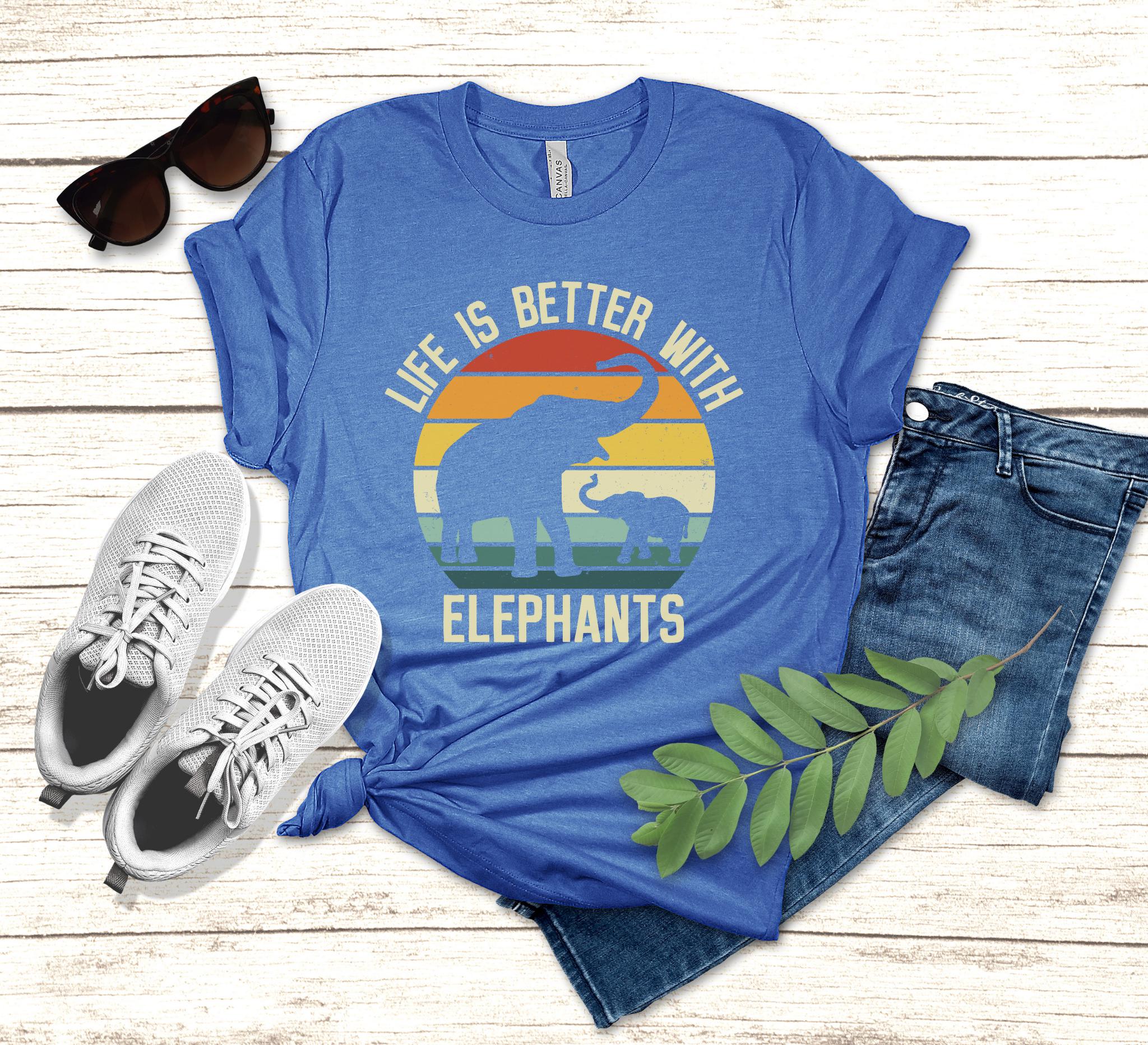 Life is Better With Elephants Shirt, Elephant Gifts, Elephant Shirt ...
