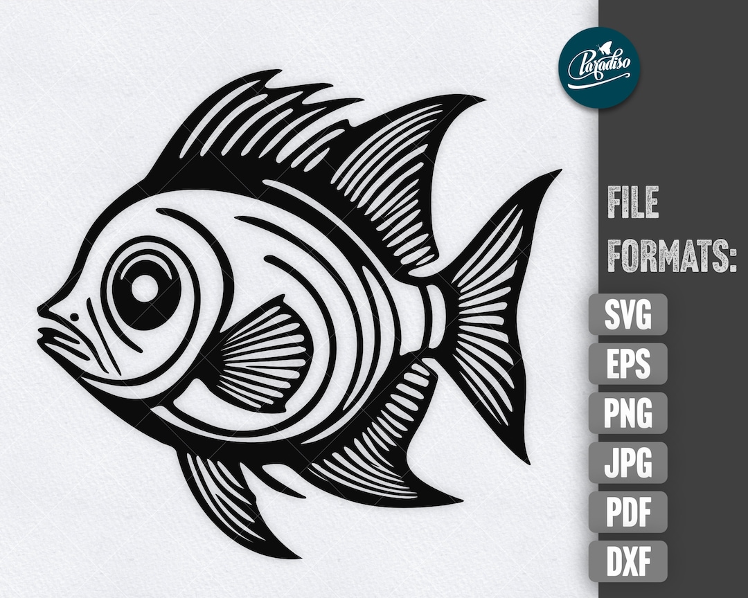 Fish SVG, Cute Fish Vector Clip Art, Fish Cut File for Silhouette and ...