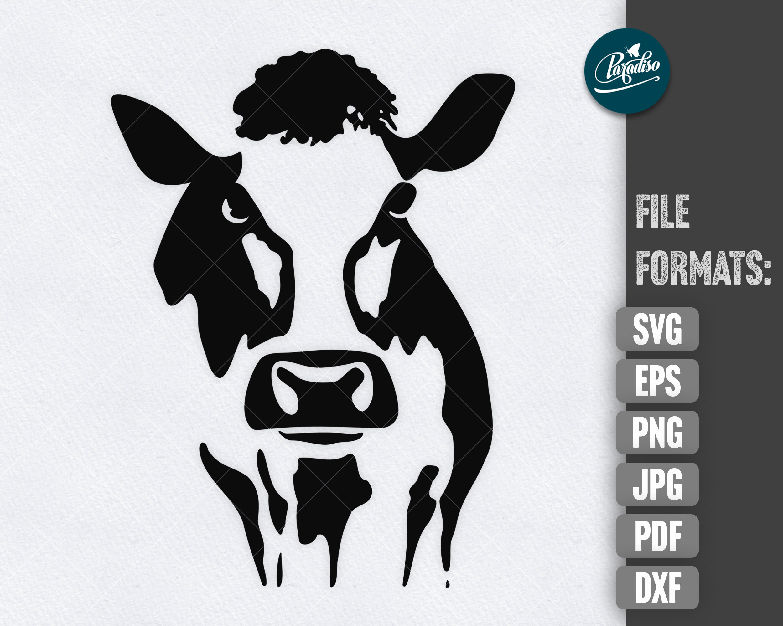 Cow SVG, Instant Download, Farm Life Svg Vector Files for Silhouette ...