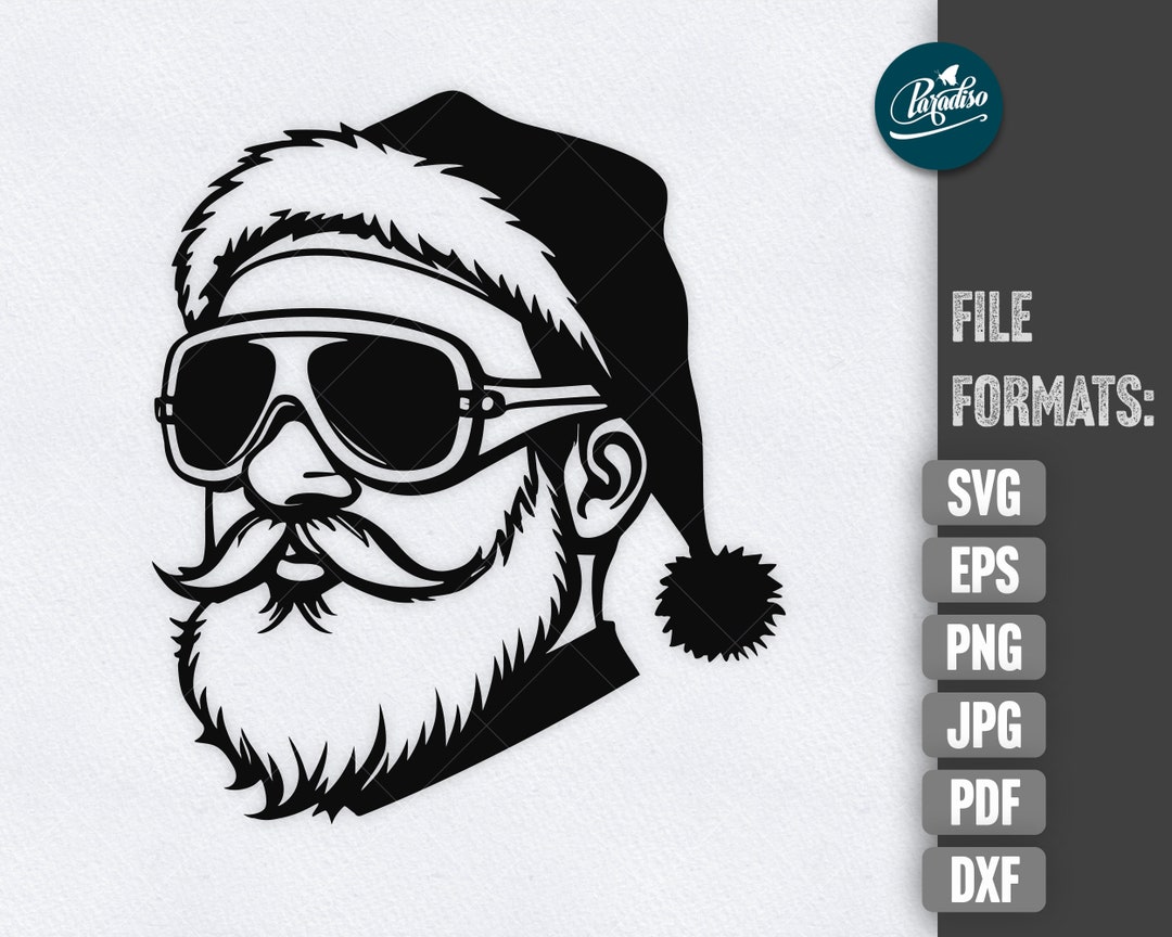 Santa SVG, Hipster Santa SVG, Instant Download Christmas SVG, Santa ...