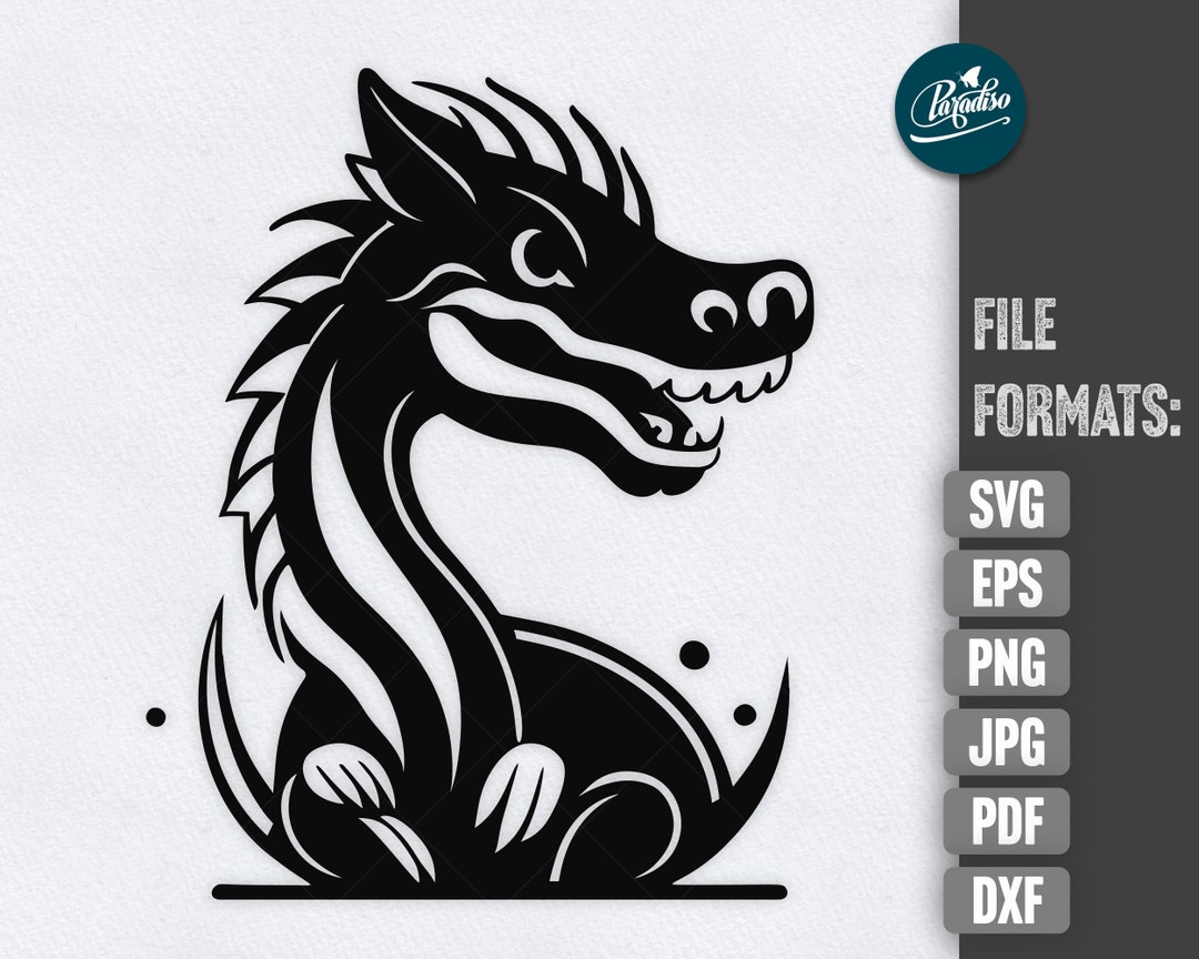 Dragon SVG, Happy Chinese Dragon SVG, High-quality, Cute Dragon Cut ...