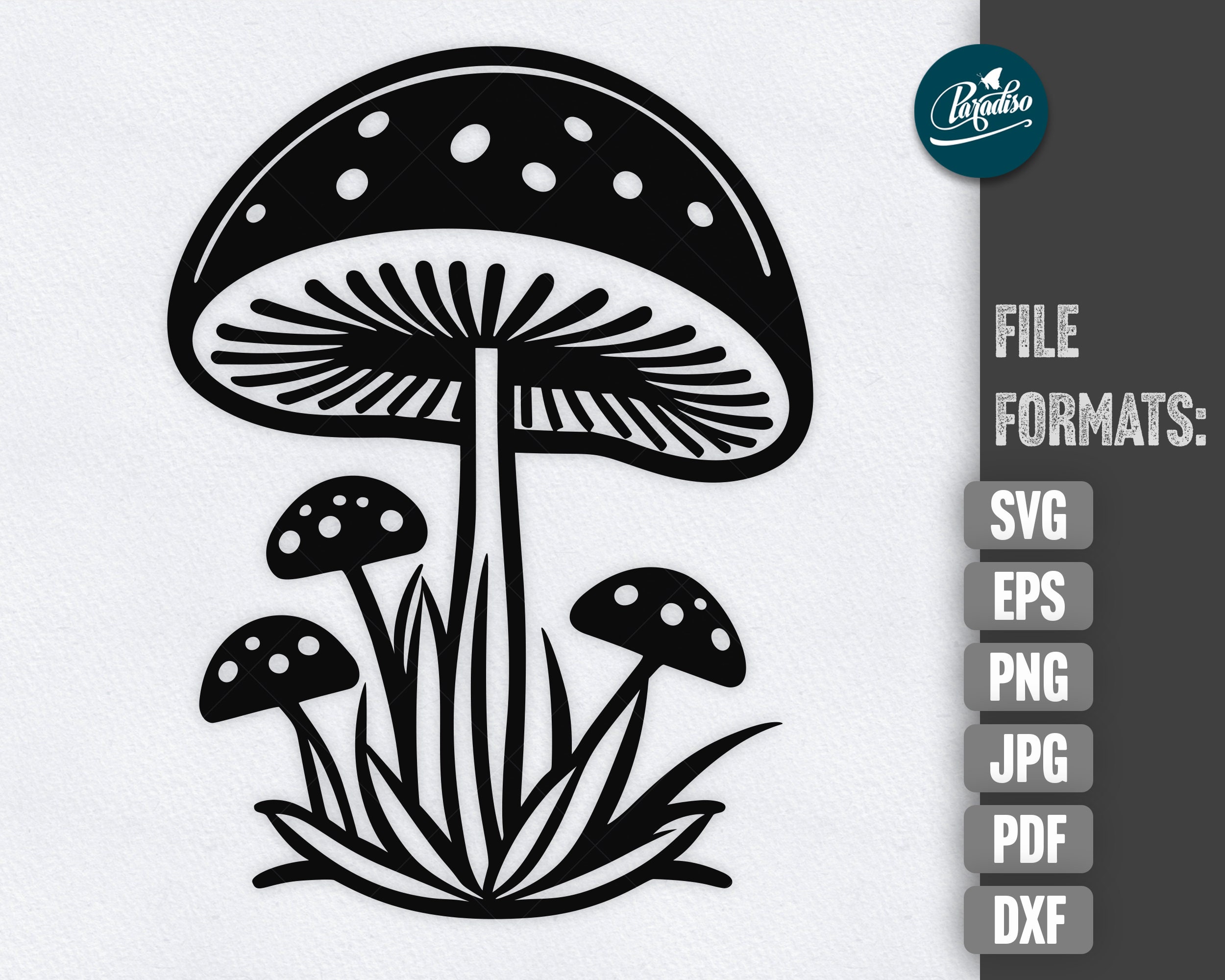 Mushroom SVG, Toadstool Svg, Mushroom Png, Mushroom Clipart, Instant ...