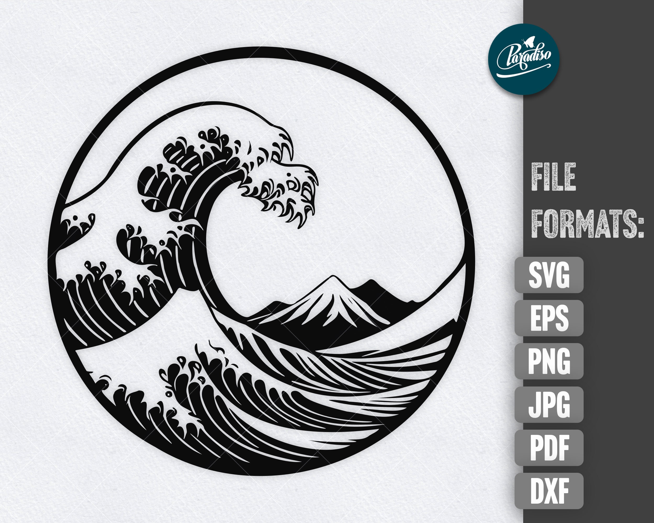 Great Wave SVG Great Japanese Wave Symbol Wave Clipart Wave - Etsy