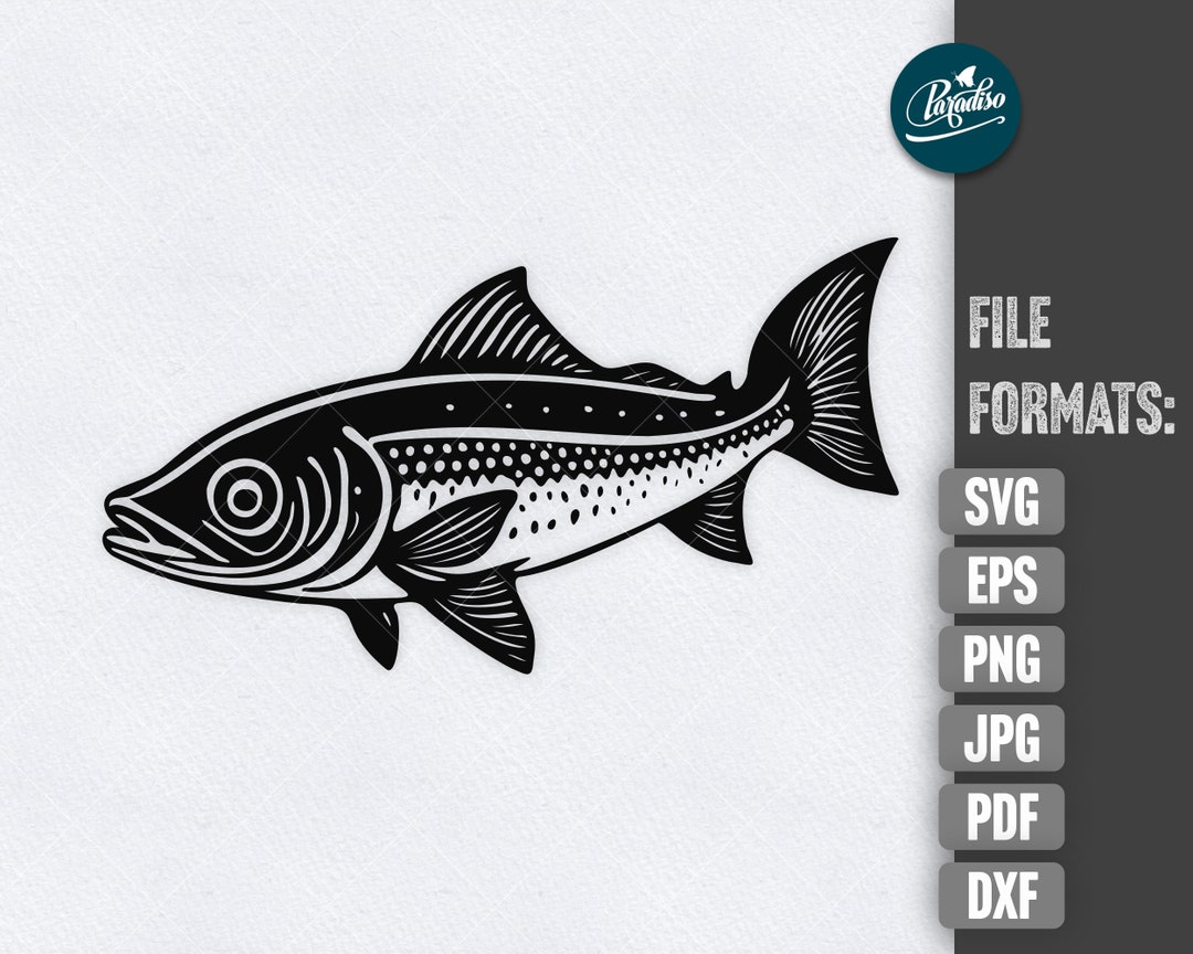 Fish SVG, Cute Pike Fish Vector Clip Art, Fish Cut File for Silhouette ...