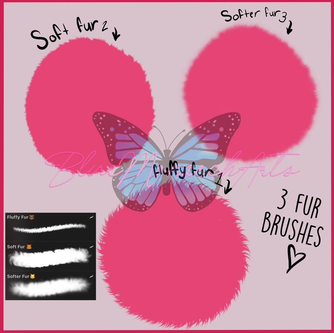 3 Procreate Fluffy FUR Brush Set - Etsy