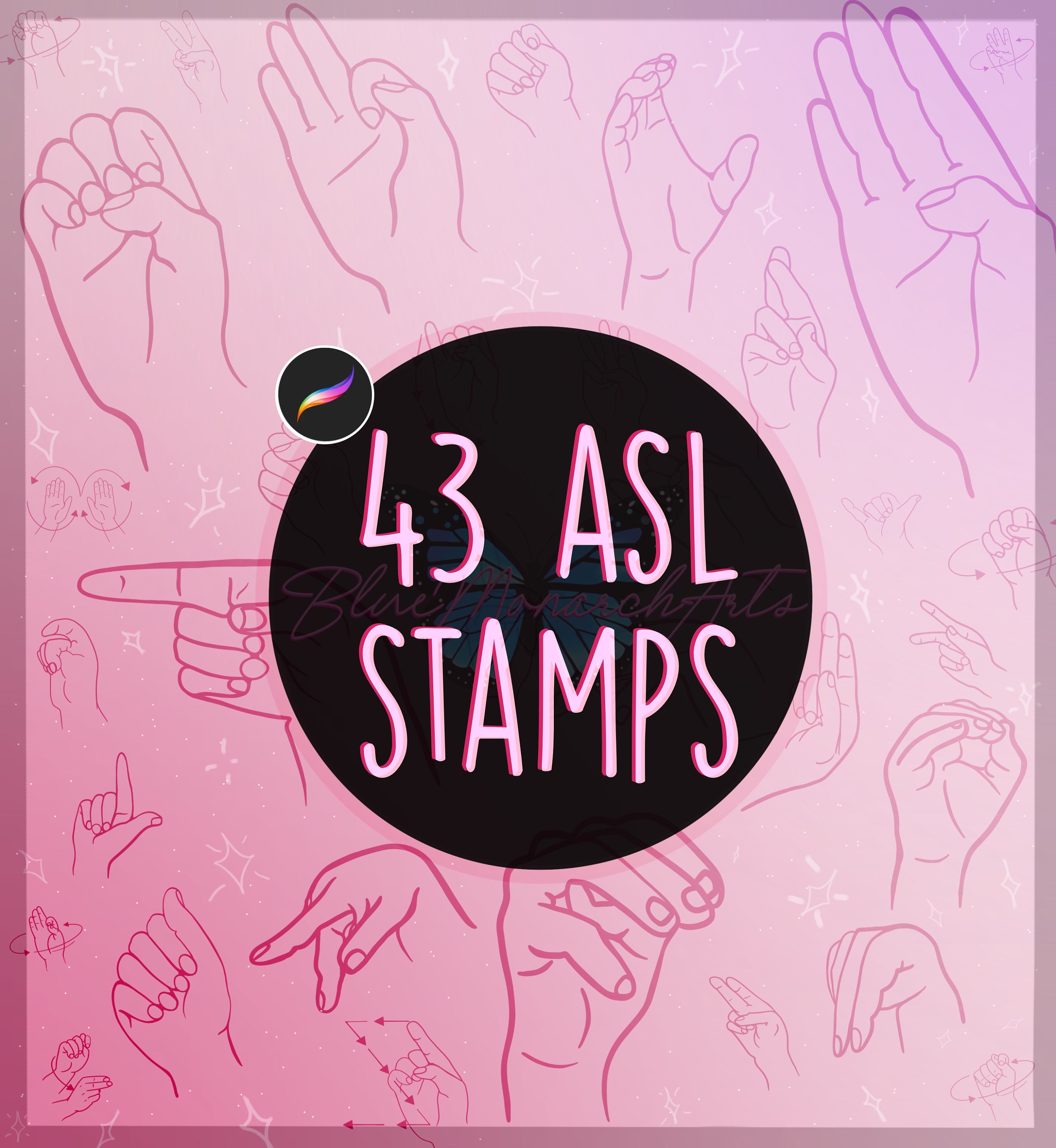 43 ASL Stamp Brushes Procreate - Etsy