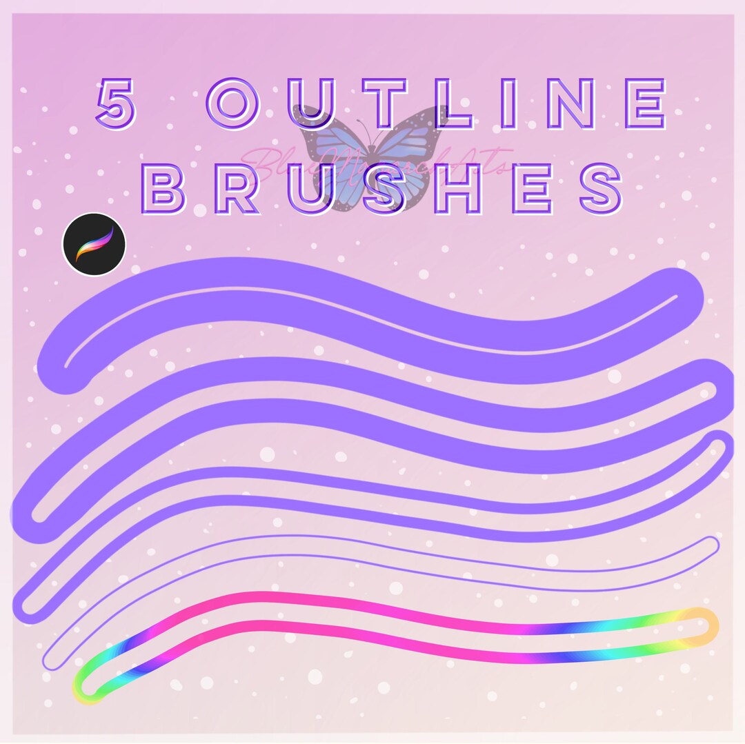 5 Outline Brushes Procreate - Etsy