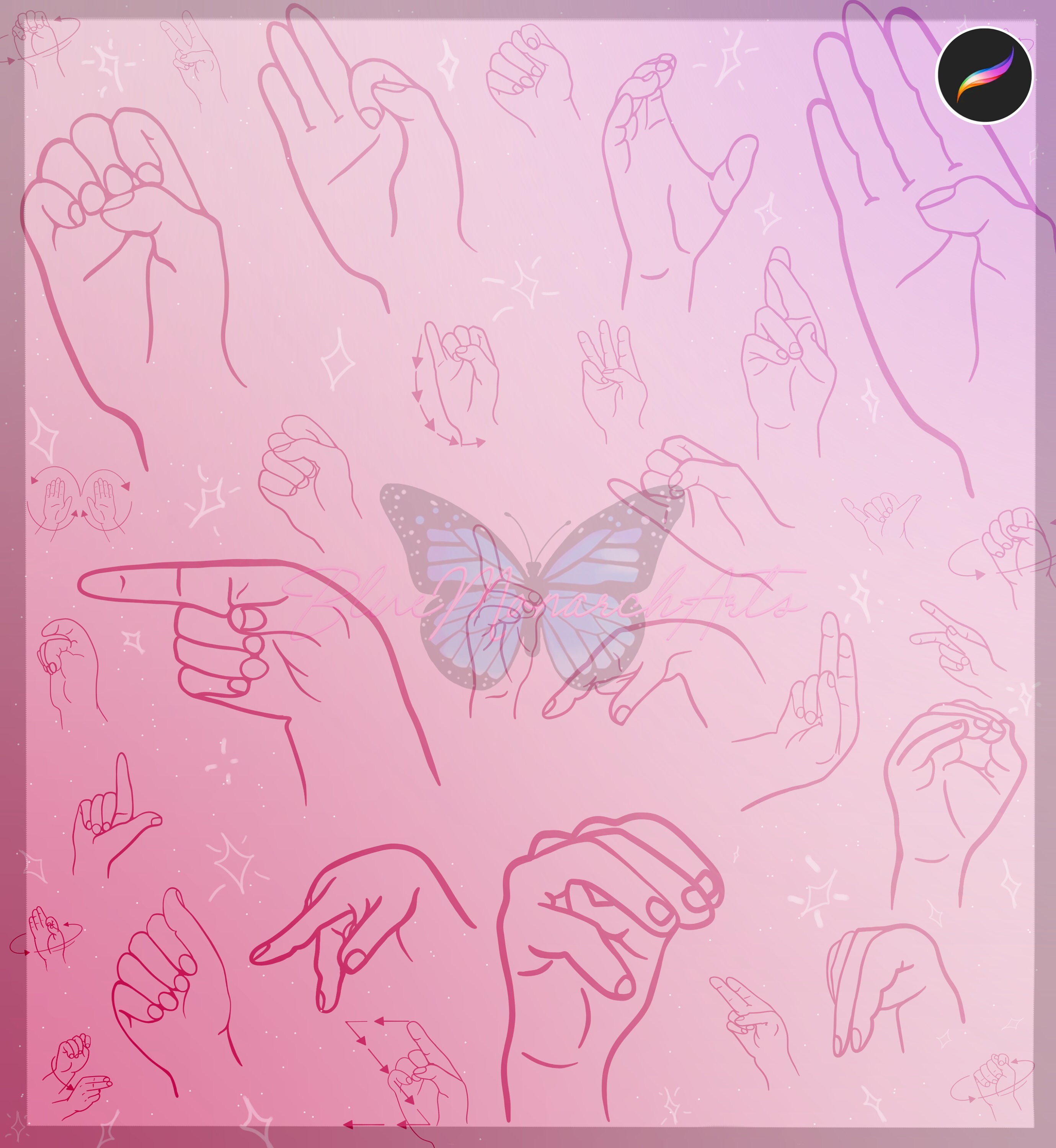 43 ASL Stamp Brushes Procreate - Etsy