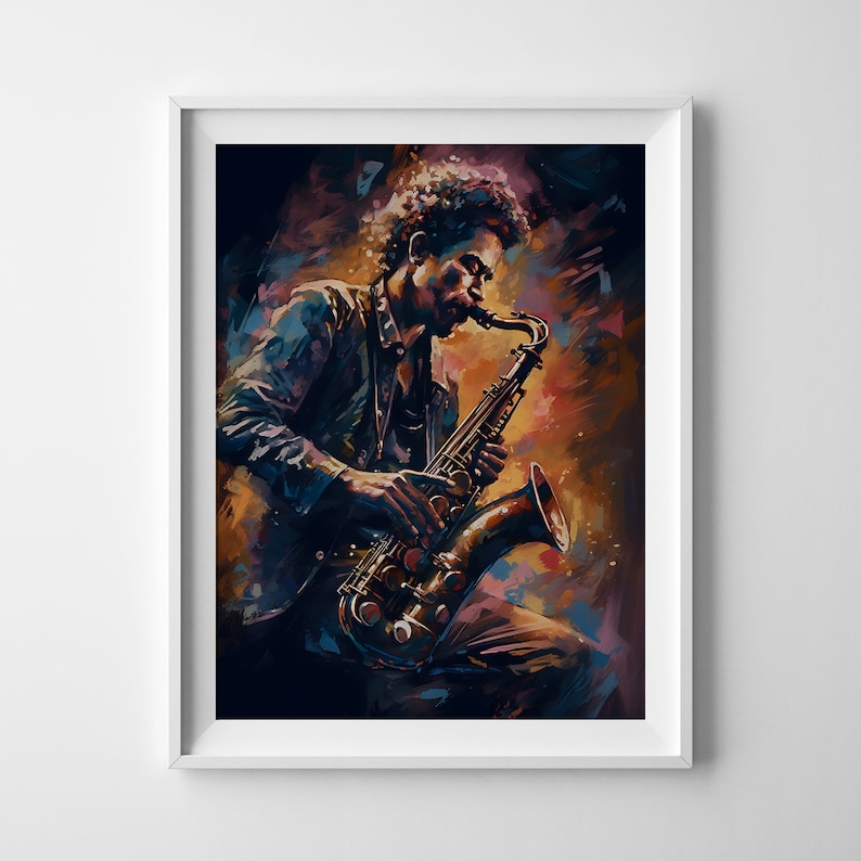 Man Playing Saxophone Painting | Music | Band | Rock | Culture | Studio ...